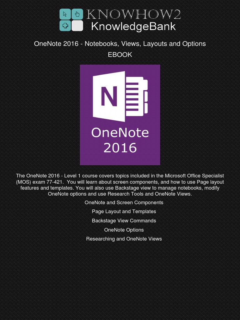 Onenote 2016 Notes | PDF | Page Layout | Cursor (User Interface)