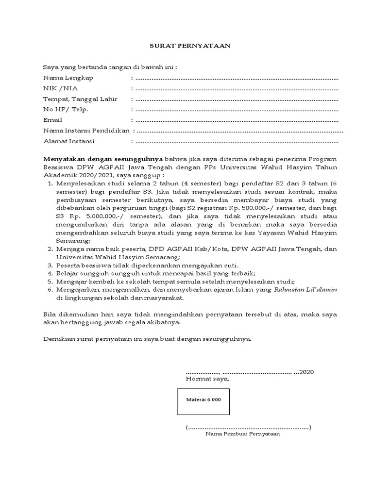 138 Lampiran Beasiswa S2 Dan S3 AGPAII-UNWAHAS 9 Sep 2020 | PDF