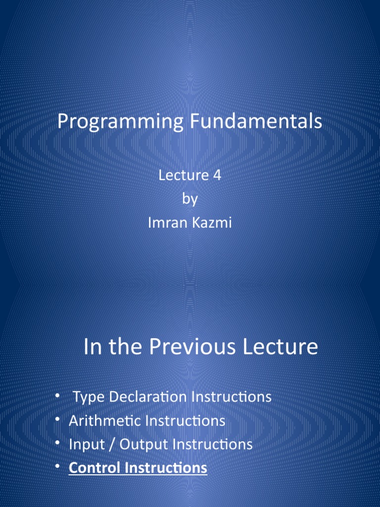 Programming Fundamentals: by Imran Kazmi | PDF