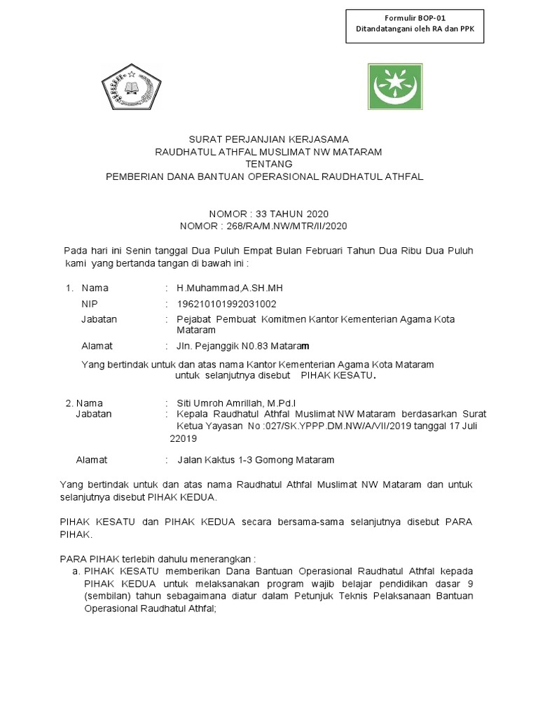 Lamp. Formt Isian Usulan BOP RA | PDF