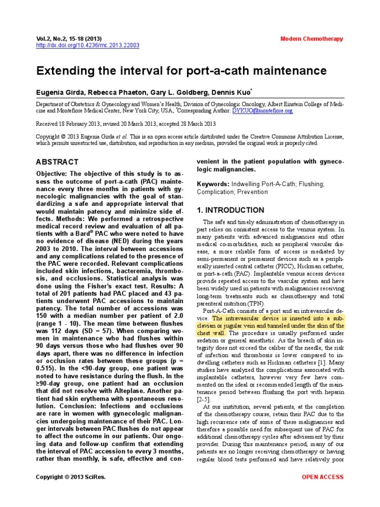 Portacath 3 | PDF | Health Sciences | Diseases And Disorders