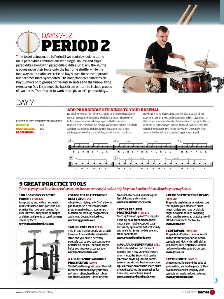 PETE RILEY & CHRIS BARNES - 30 Day Drum Workout - 8-8 | PDF | Drum Kit ...