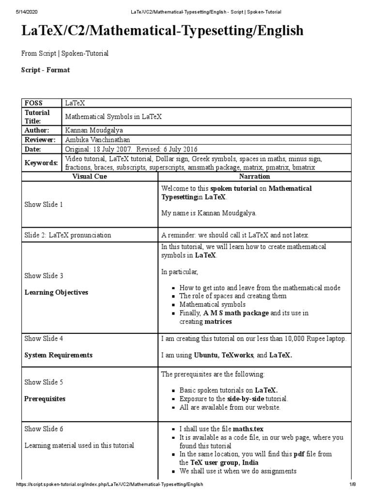 4.mathematical Typesetting | PDF | Te X | Notation