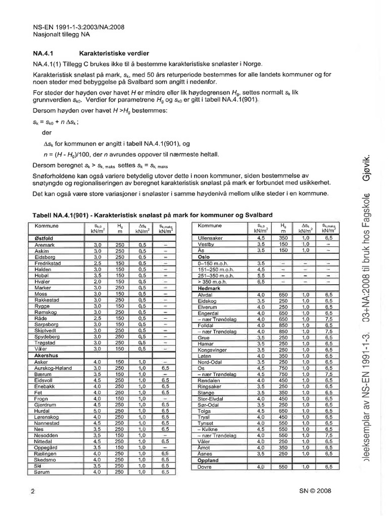 NS-EN 1991-1-3 Pkt. NA.4.1 | PDF