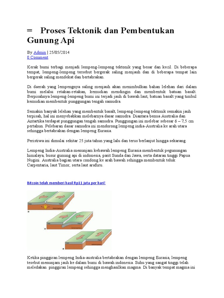Proses Tektonik Dan Pembentukan Gunung Api | PDF
