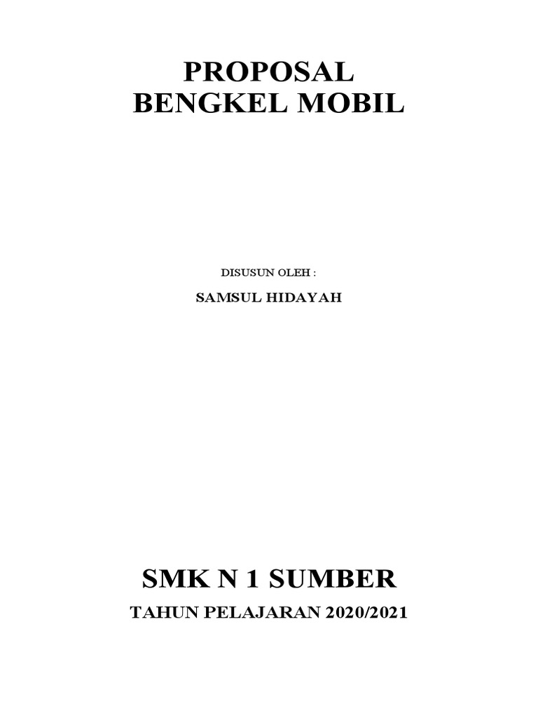 Proposal Bengkel Mobil Cikarang | PDF