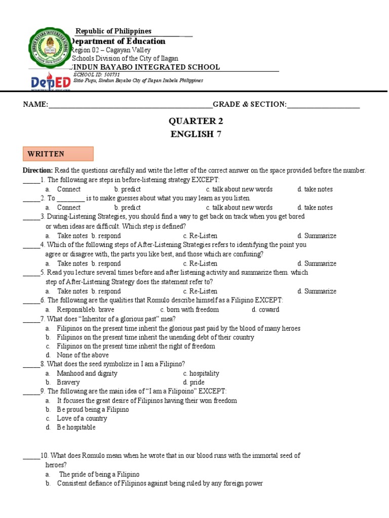 Department of Education: Quarter 2 English 7 | PDF | Newspapers | Mass ...