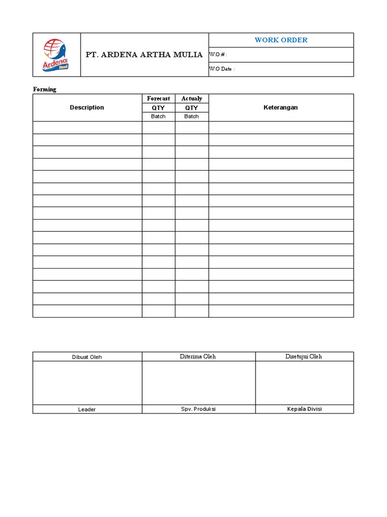 Form Produksi | PDF