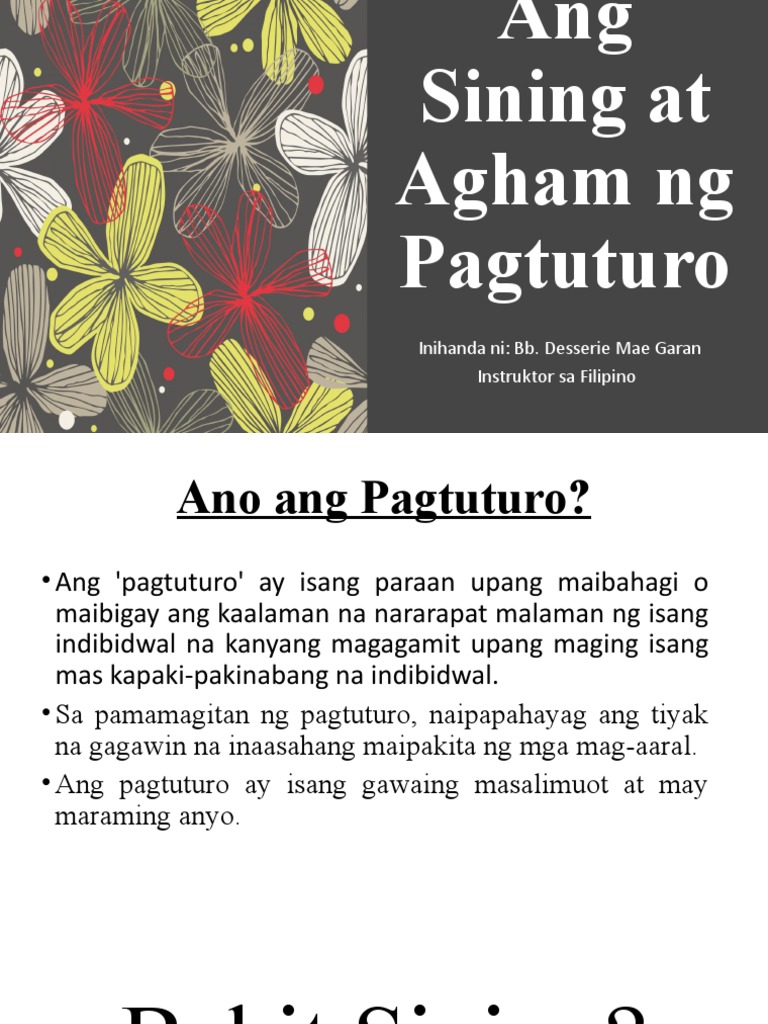 Lesson 1 Ang Sining at Agham NG Pagtuturo | PDF
