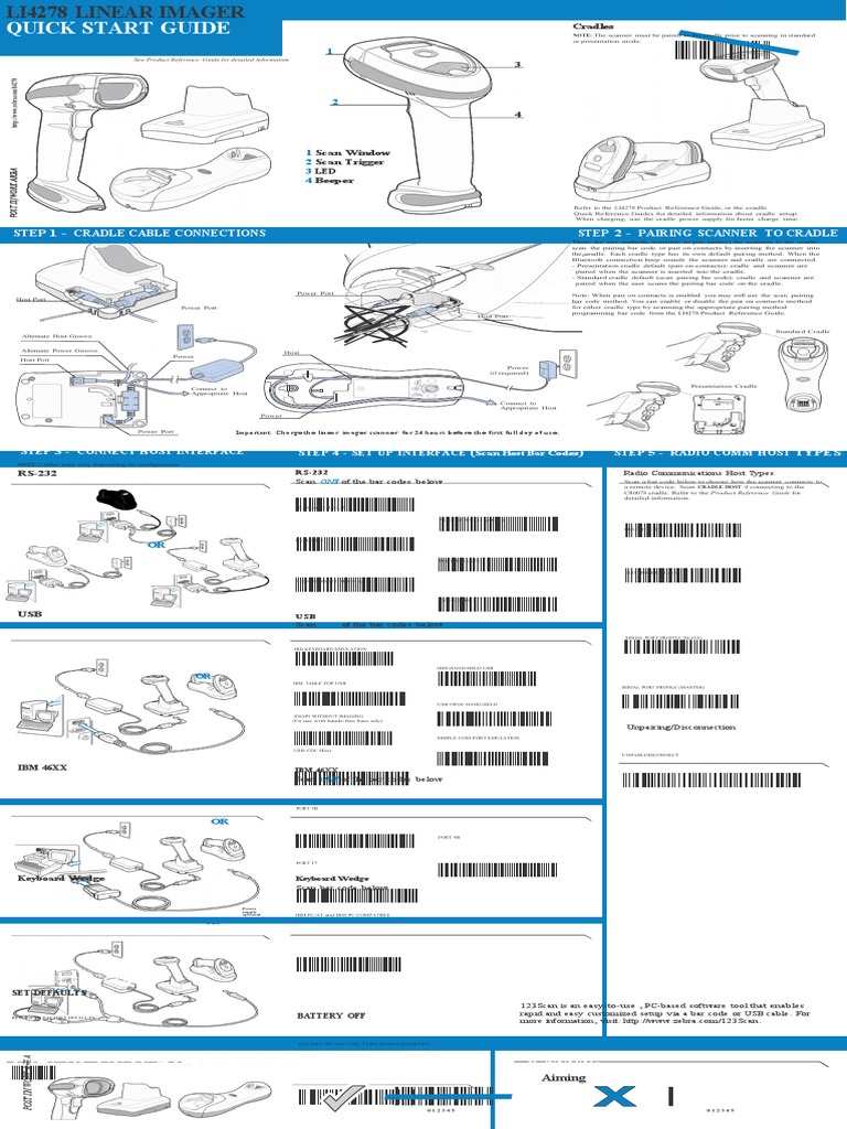 Li4278 Linear Imager: Quick Start Guide | PDF | Barcode | Image Scanner