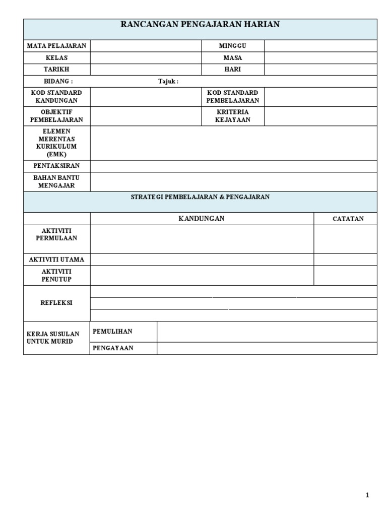 Contoh RPH KPM Di Sekolah | PDF