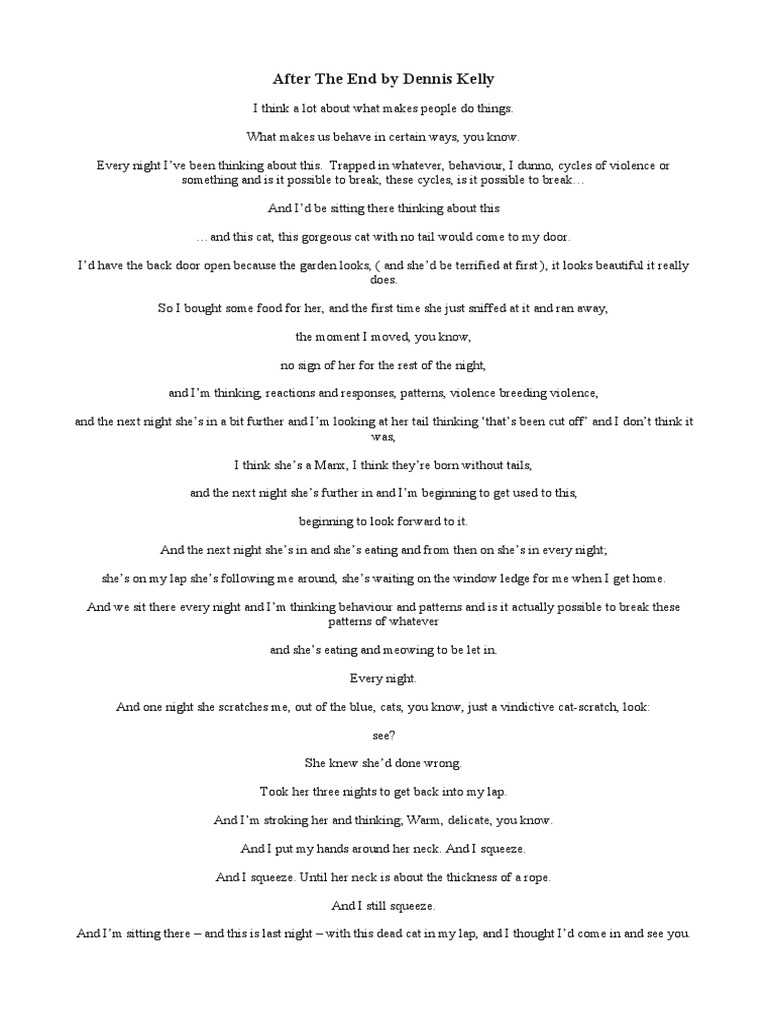 After The End Play Monologue | PDF | Nascar Seasons | Stock Car Races