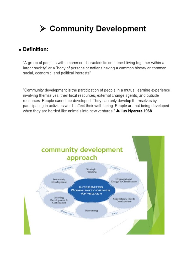 Community Development: Definition | PDF | Community | Non Governmental ...
