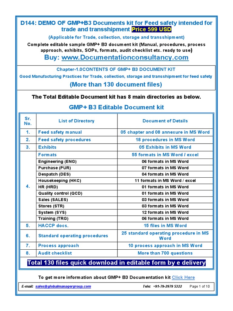 GMP b3 Manual Documents | PDF | Hazard Analysis And Critical Control ...