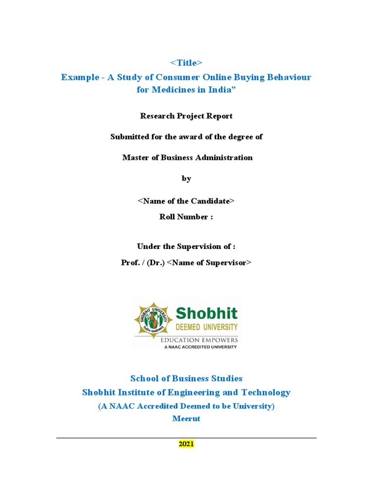 Research Project Report Thesis Starting Pages | PDF | Academic Degree ...