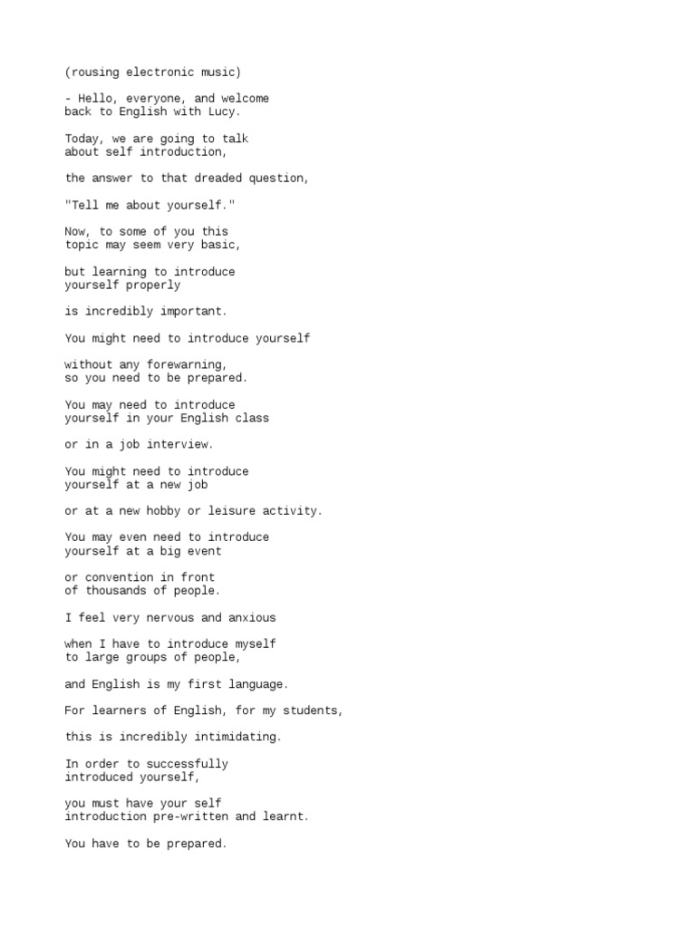 English United Kingdom Self Introduction How To Introduce