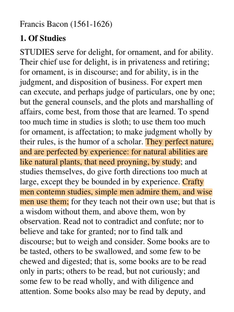 Of Studies. Text | PDF