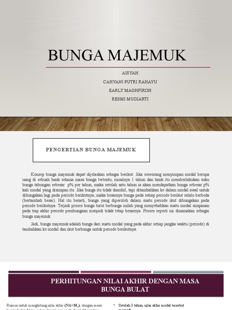 Pengertian dan Perhitungan Bunga Majemuk | PDF