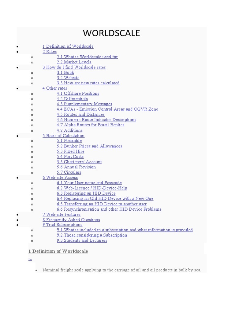 Understanding Worldscale: A Comprehensive Guide to the Nominal Freight ...