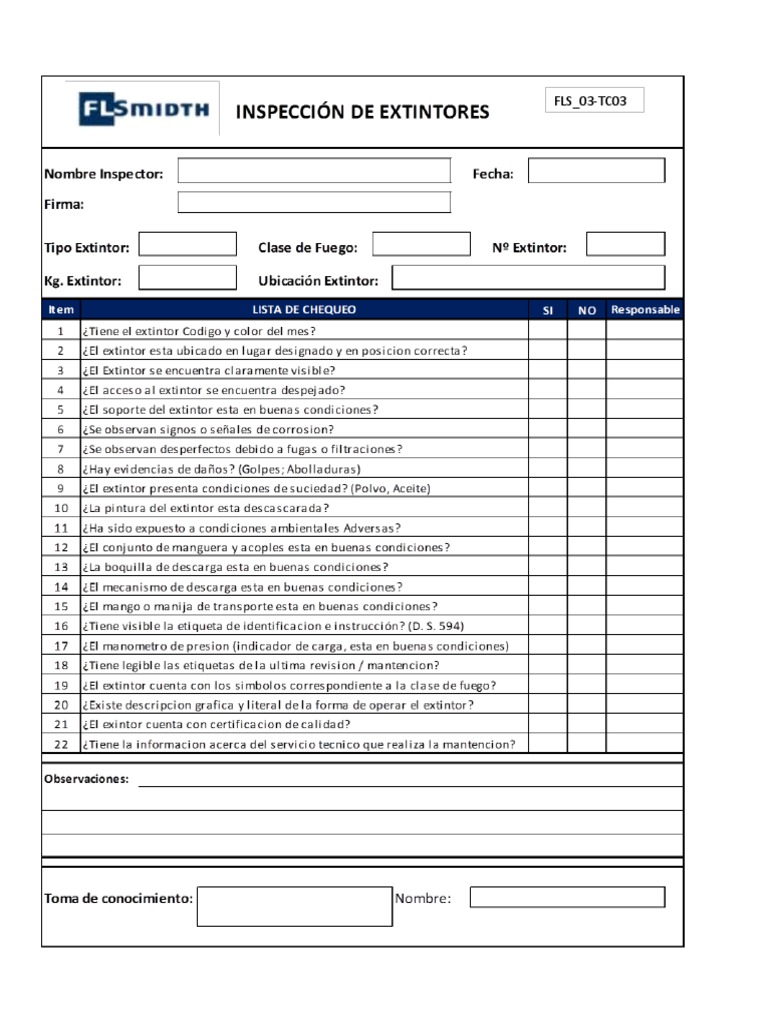 Check List Extintores 2 | PDF