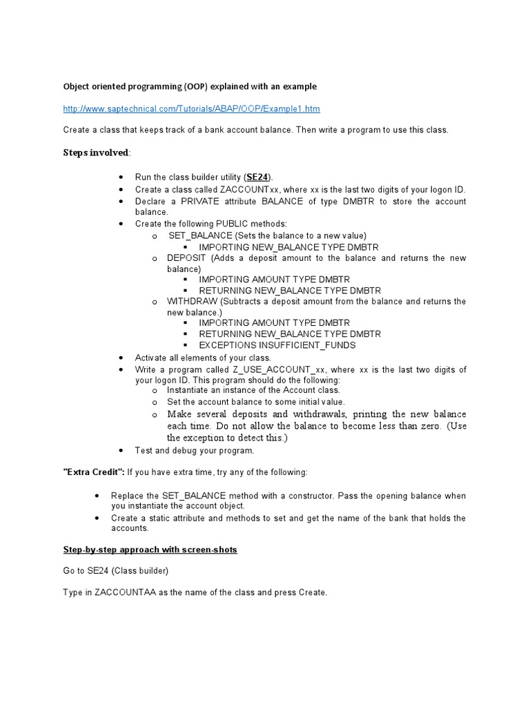 Object Oriented Programming Explained With An Example | PDF | Class ...