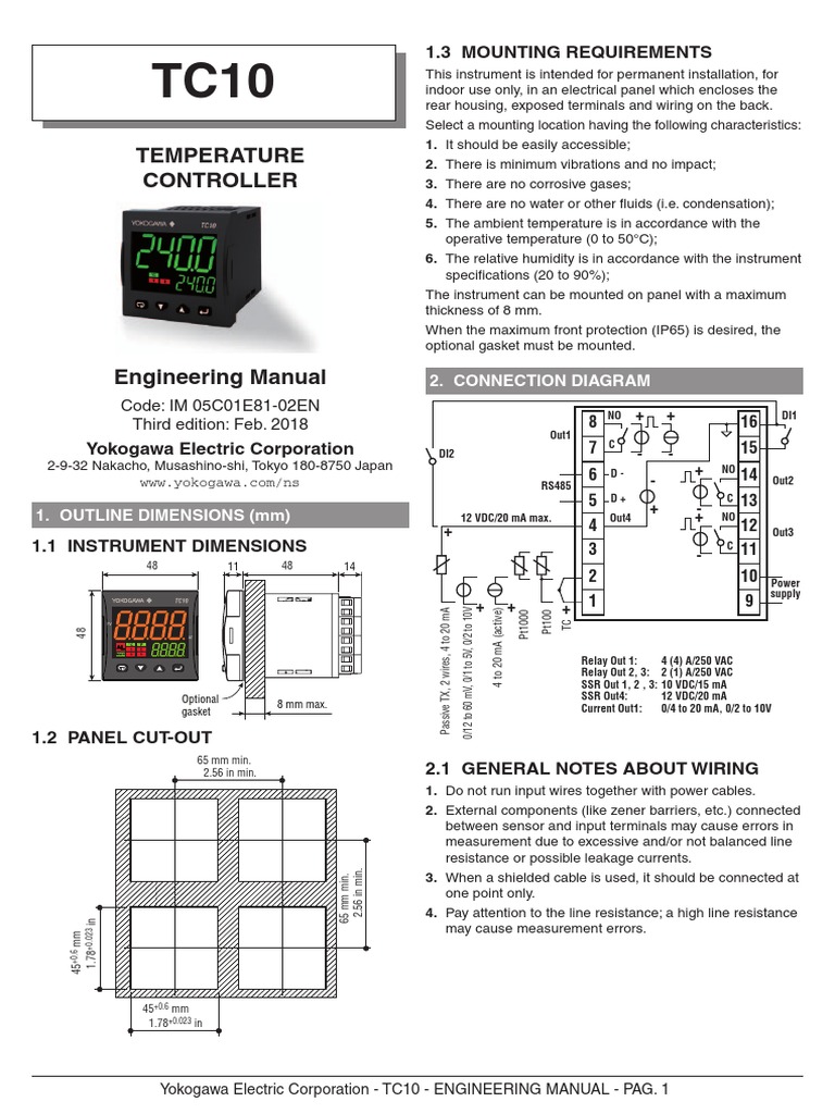 TC10 Temperature Controller - Engineering-Manual | PDF | Parameter ...