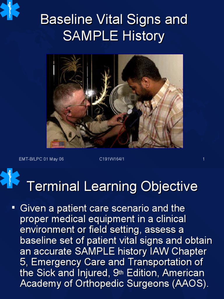 Baseline Vitals and Sample History | PDF | Blood Pressure | Pulse