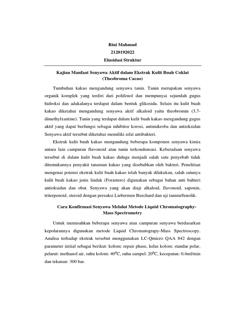Rini Mahmud-2120192022-Tugas Elusidasi Struktur | PDF