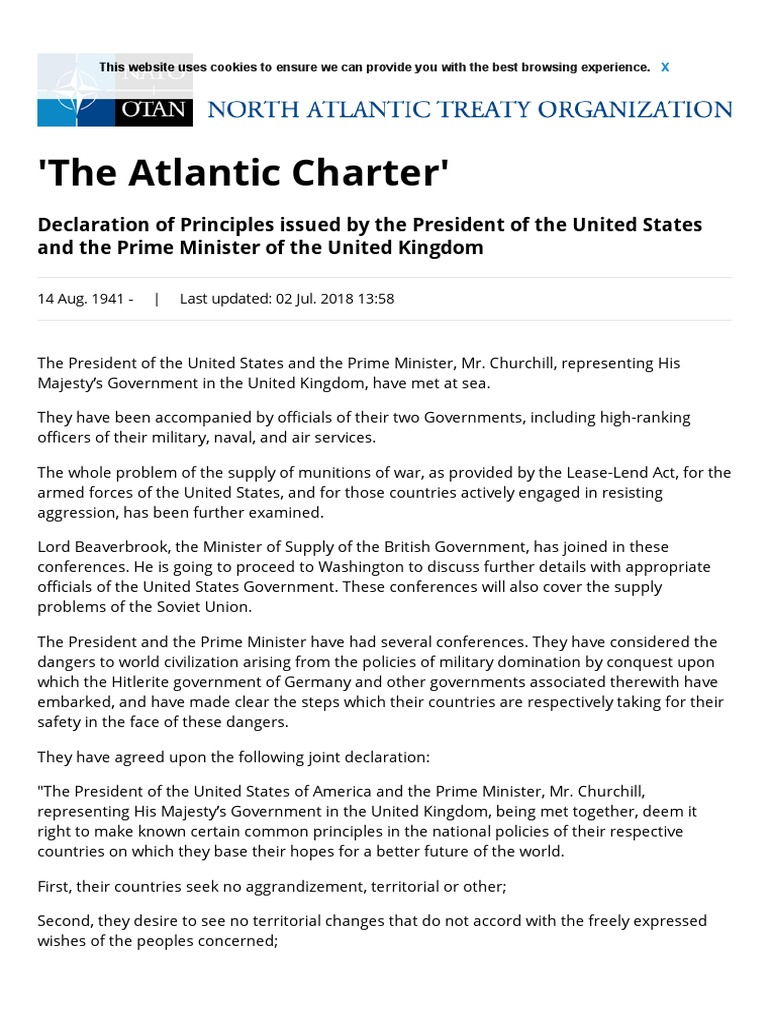 The Atlantic Charter | PDF | Winston Churchill | Global Politics
