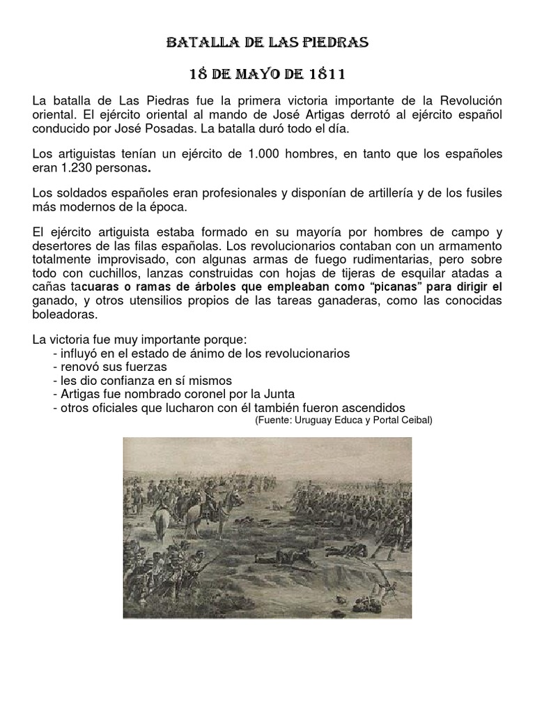 Batalla de Las Piedras | PDF