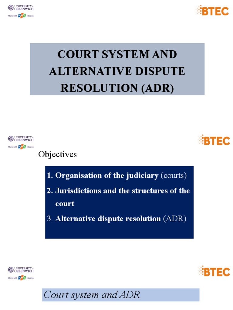 Session 1.2 - Court System and ADR-121218 | PDF | Alternative Dispute ...