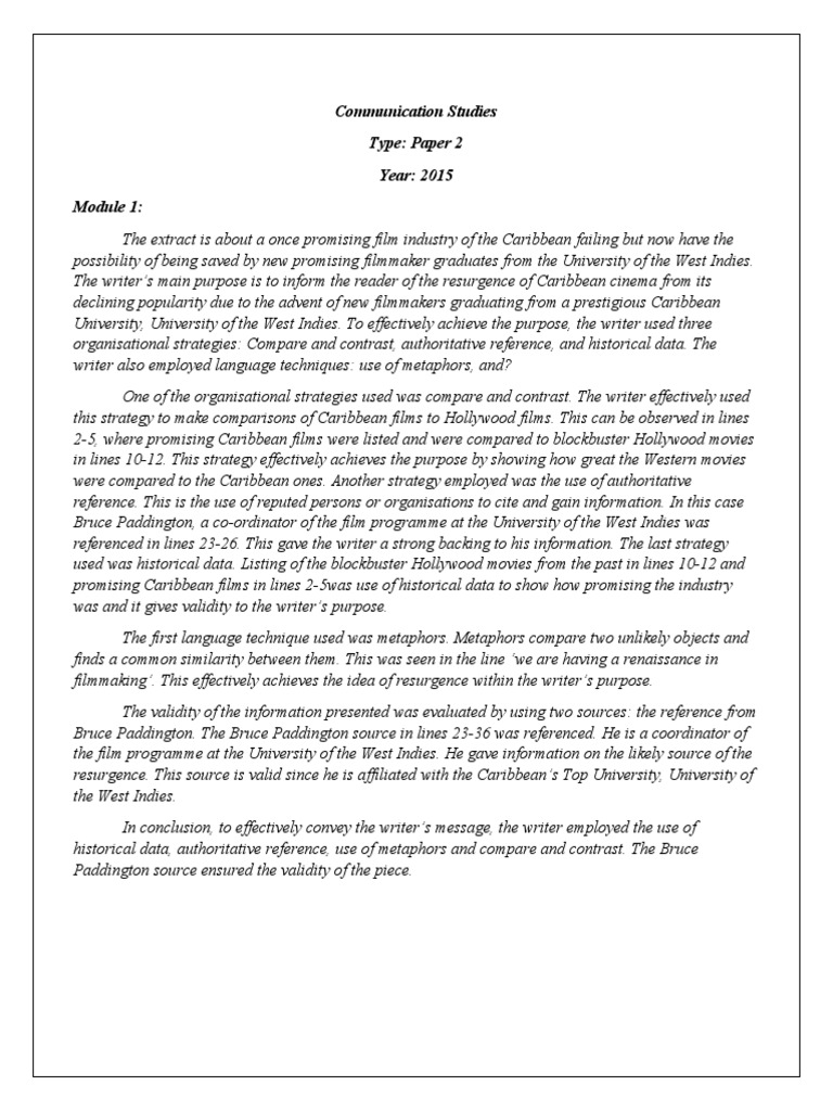 Communication Studies 2015 May Paper 2 | PDF | Credibility | Reason