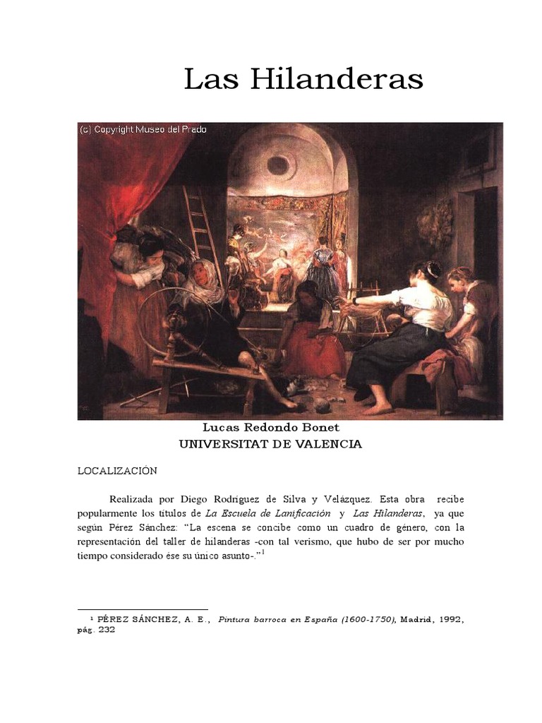 Las Hilanderas | PDF | Pinturas | Artes plásticas