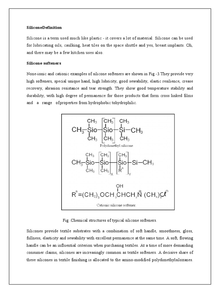 Silicone Softeners | PDF | Silicone | Solubility