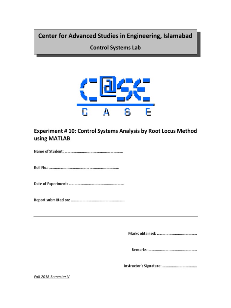 Control Manual Lab 10 | PDF | Control Theory | Teaching Mathematics