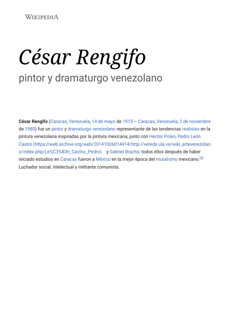 César Rengifo - Wikipedia, La Enciclopedia Libre | PDF | Pinturas ...