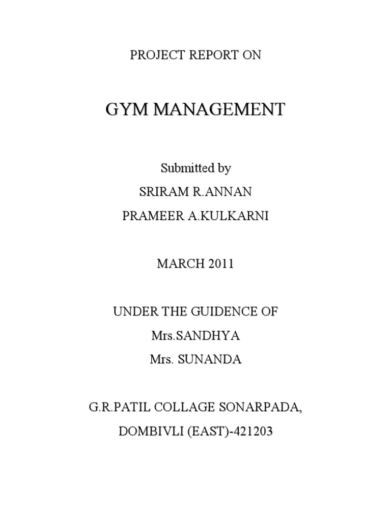 Gym Management System Project Report | PDF | Software Testing ...
