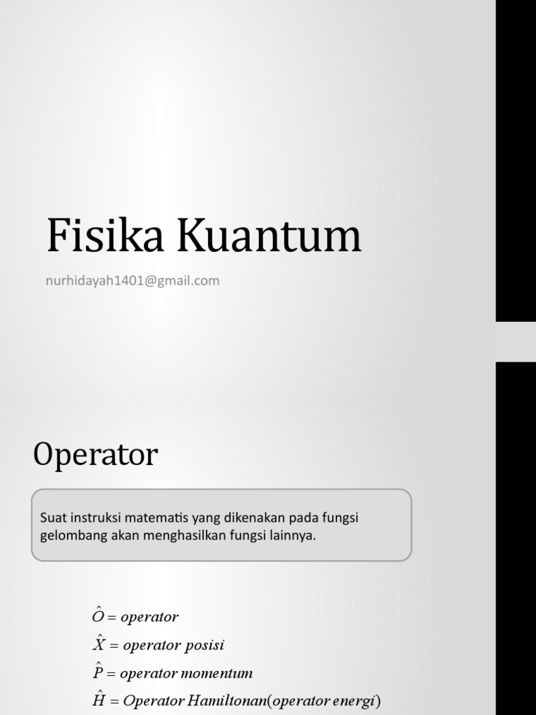 Mekanika Kuantum Dasar | PDF
