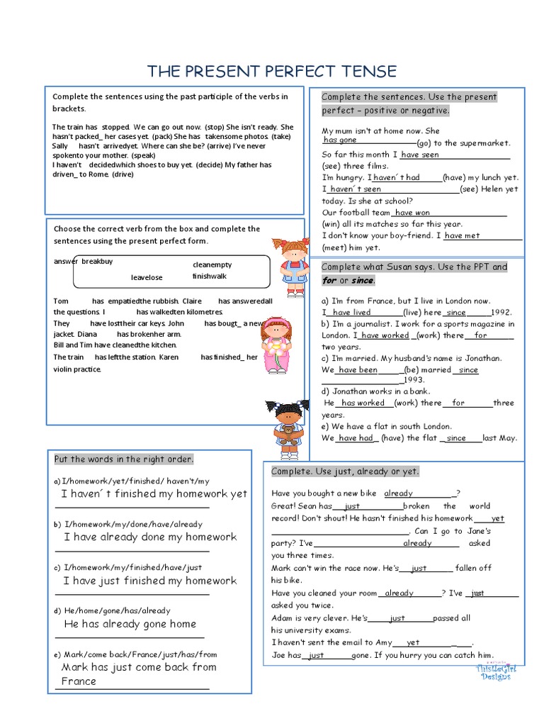 The Present Perfect Tense: I Haven T Finished My Homework Yet | PDF ...