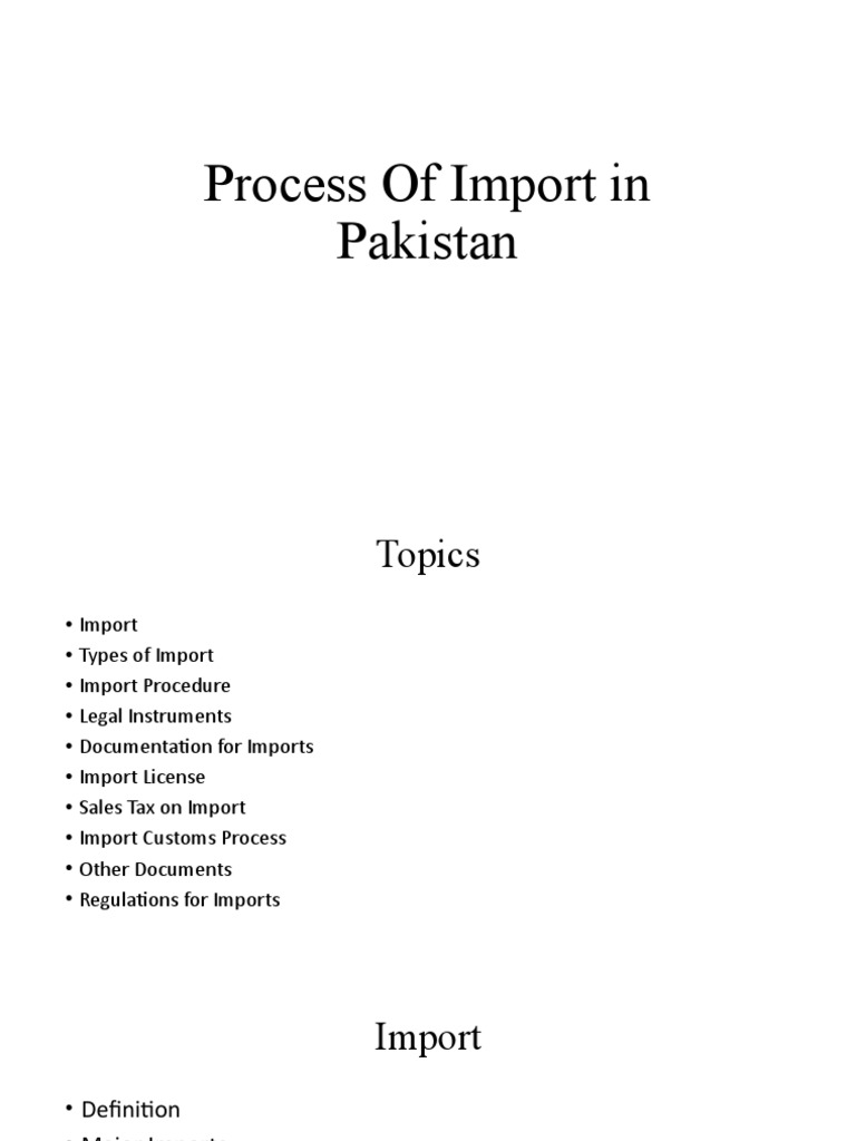 Process of Import in Pakistan | PDF | Cargo | Imports