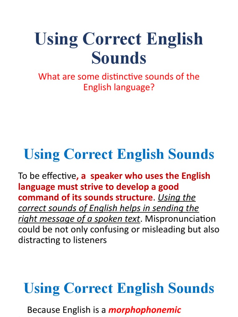 Using Correct English Sounds | PDF | Pronoun | English Language