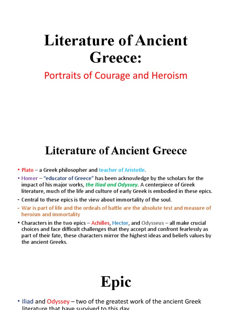Literature of Ancient Greece | PDF | Iliad | Hero