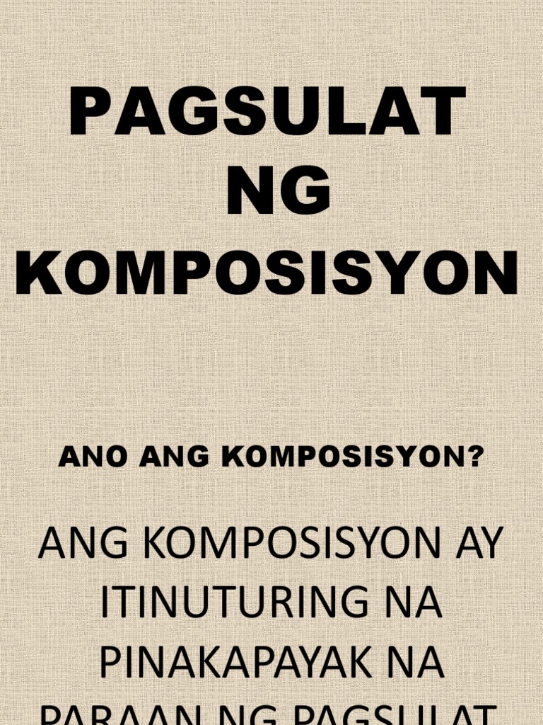 Ang Komposisyon | PDF
