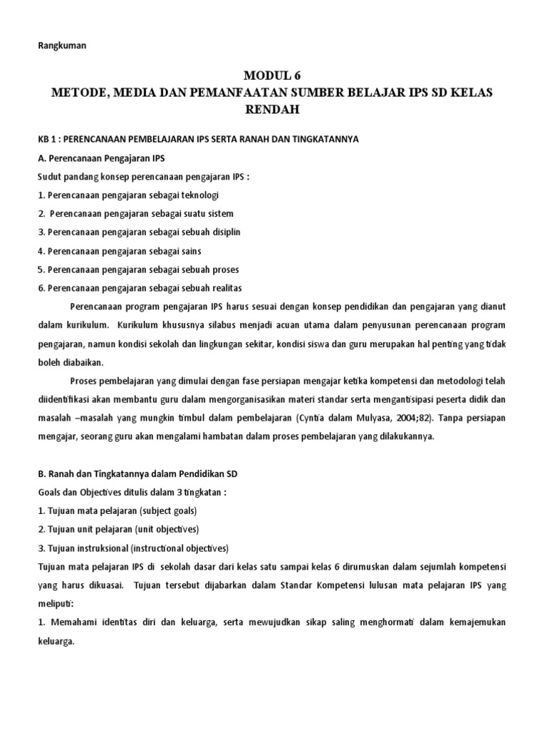 Rangkuman Tugas IPS Modul 6 | PDF