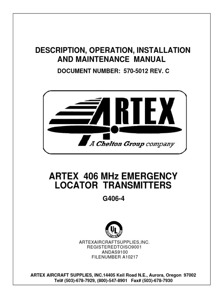 Artex G406-4 ELT | PDF | Bandwidth (Signal Processing ...