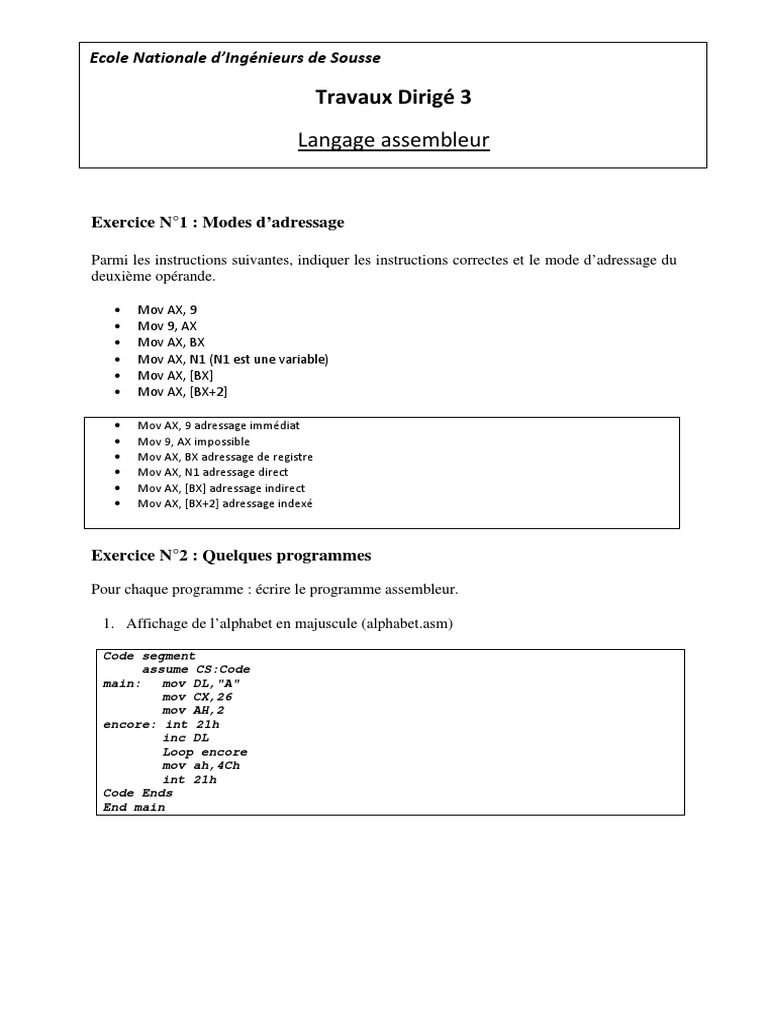 Archi TD 3 - Correction | PDF | Structure de contrôle | Programmation ...