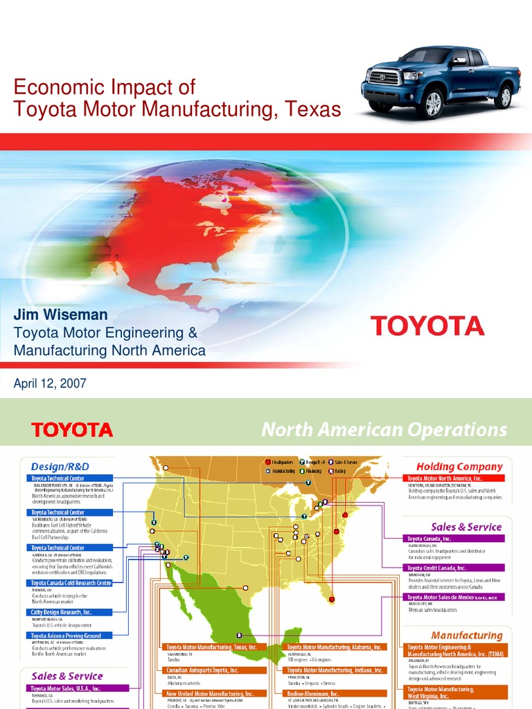Economic Impact of Toyota Motor Manufacturing, Texas: Jim Wiseman | PDF ...
