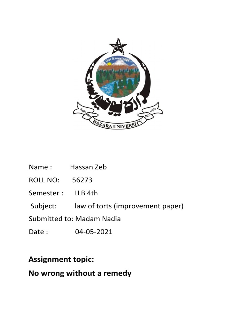 Ubi Jus Ibi Remedium: Legal Remedies | PDF | Legal Remedy | Damages