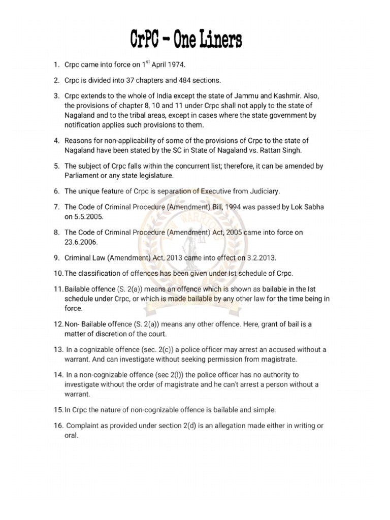 CRPC One-Liners | PDF | Sports | Violence