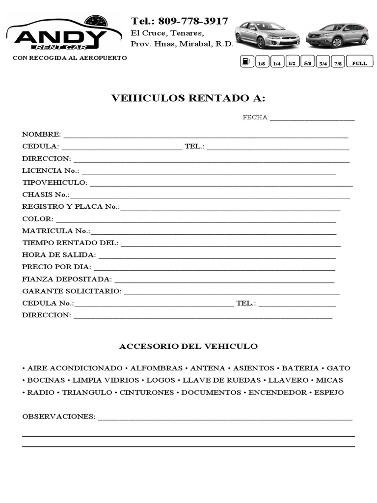 Contrato Rent Car | PDF | Ley común | Justicia